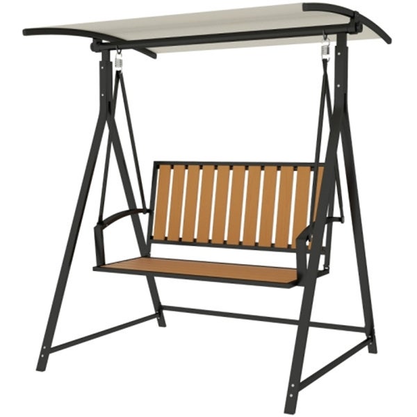 Columpio estilo Hollywood con toldo ajustable, columpio de jardín de ...