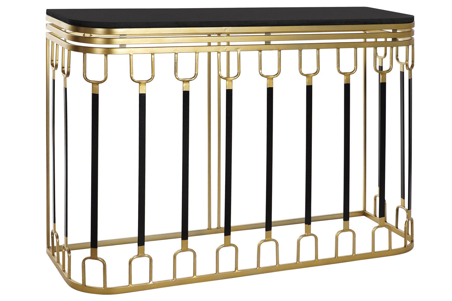 Consola Metal Marmol 120X40X84 Negro | Leroy Merlin