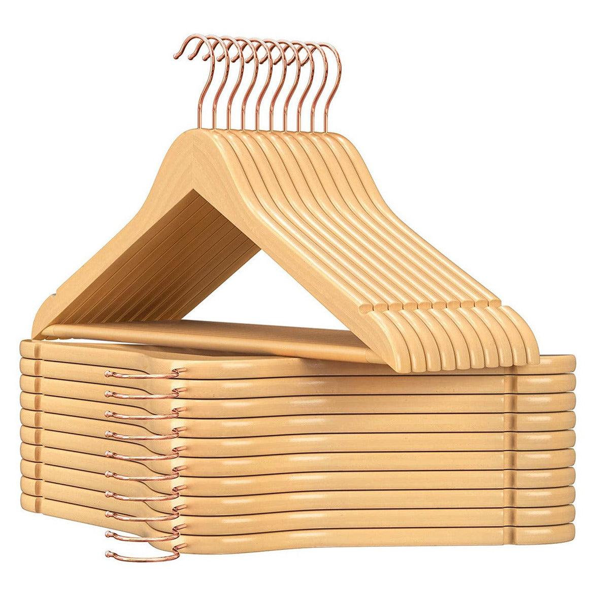 Paquete de 20 perchas de madera para ropa, perchas para trajes con ...