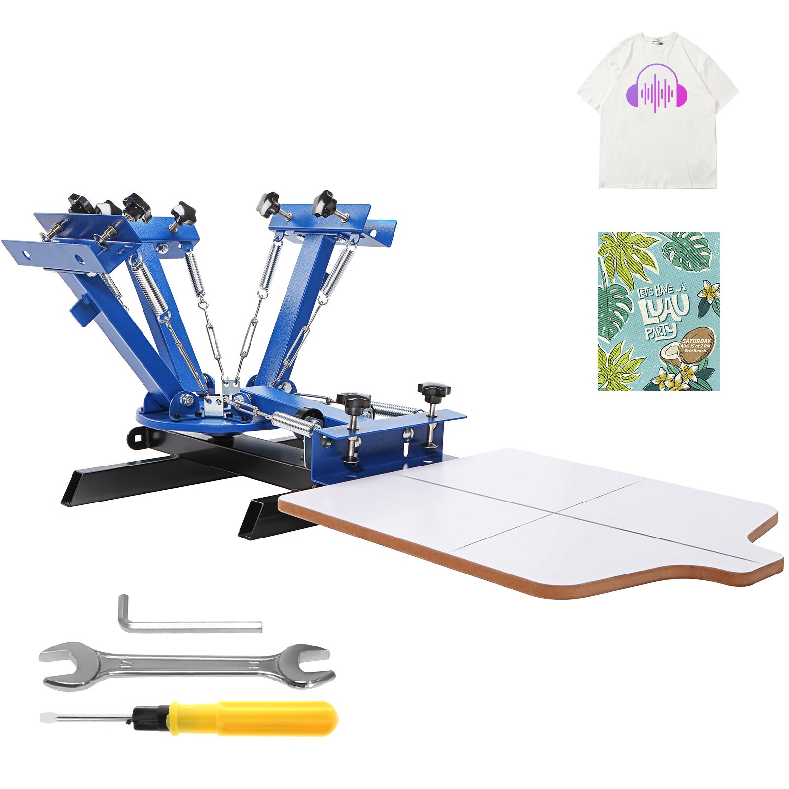 Machine de sérigraphie,SucceBuy 4 couleurs 1 station,presse rotative ...