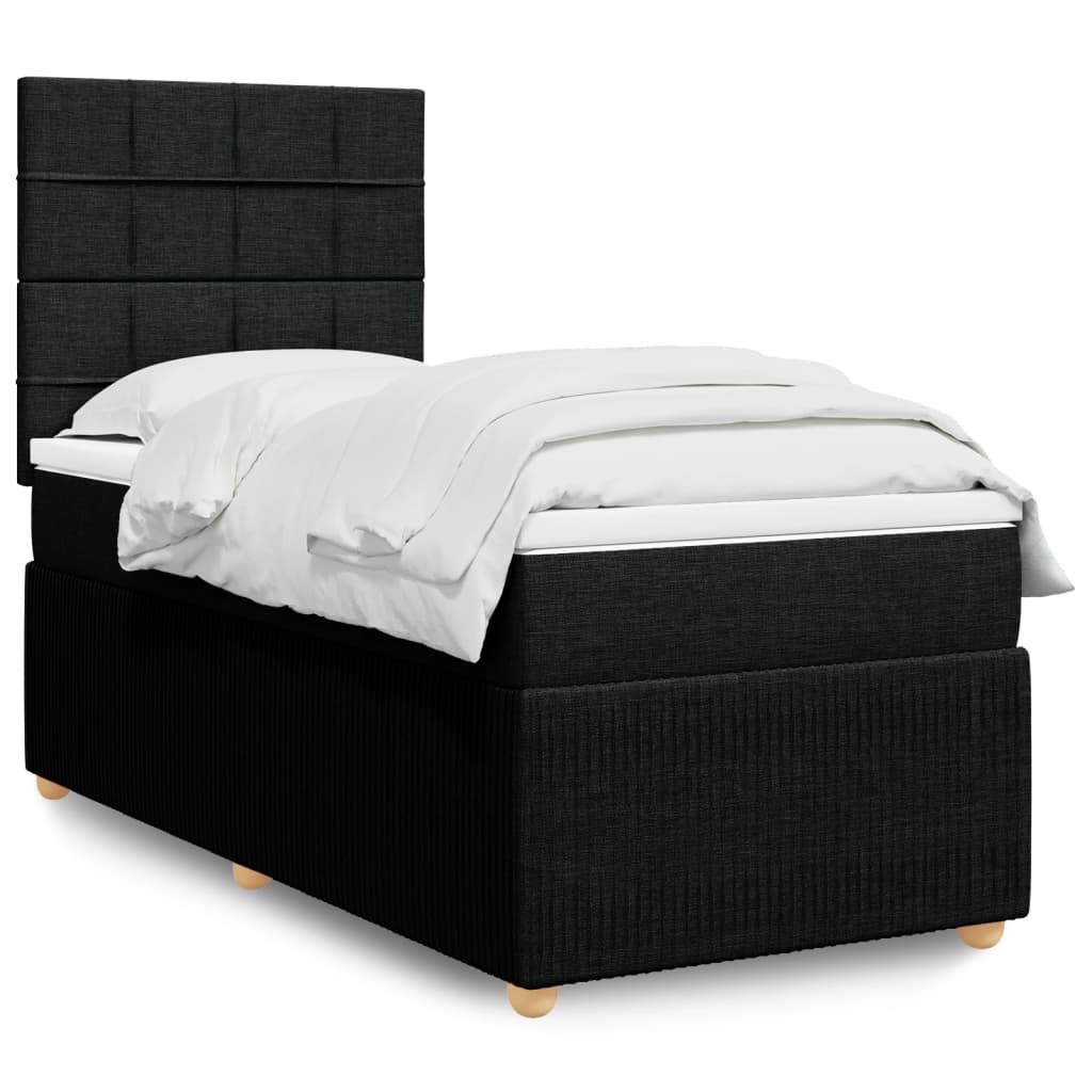 VidaXL Cama box spring con colchón tela negro 90x200 cm | Leroy Merlin