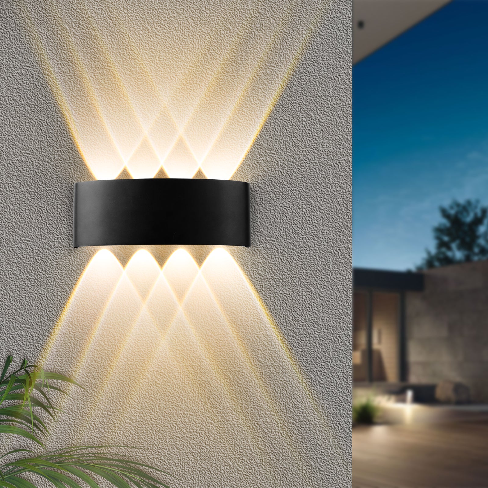 LOVHAUS Lampada a Parete LED 8W Esterna IP65, 3000K Senza Sfarfallio ...