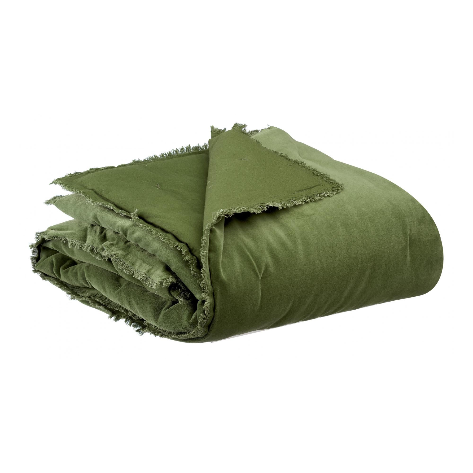 Plaid uni Fara eucalyptus 135 x 200 cm Vivaraise | Leroy Merlin