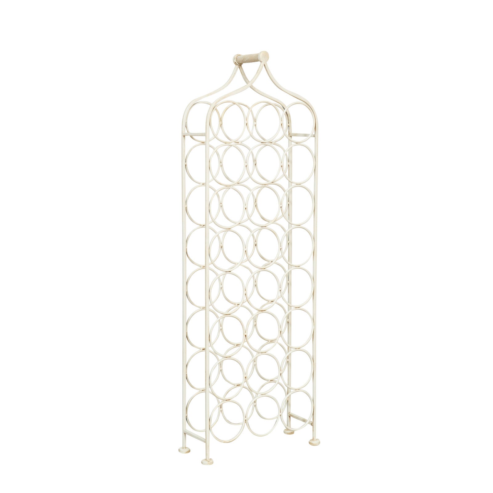 Biscottini Porte-Bouteilles de Vin avec Finition Blanc Antique - Range-Bouteilles en Fer Forgé ...