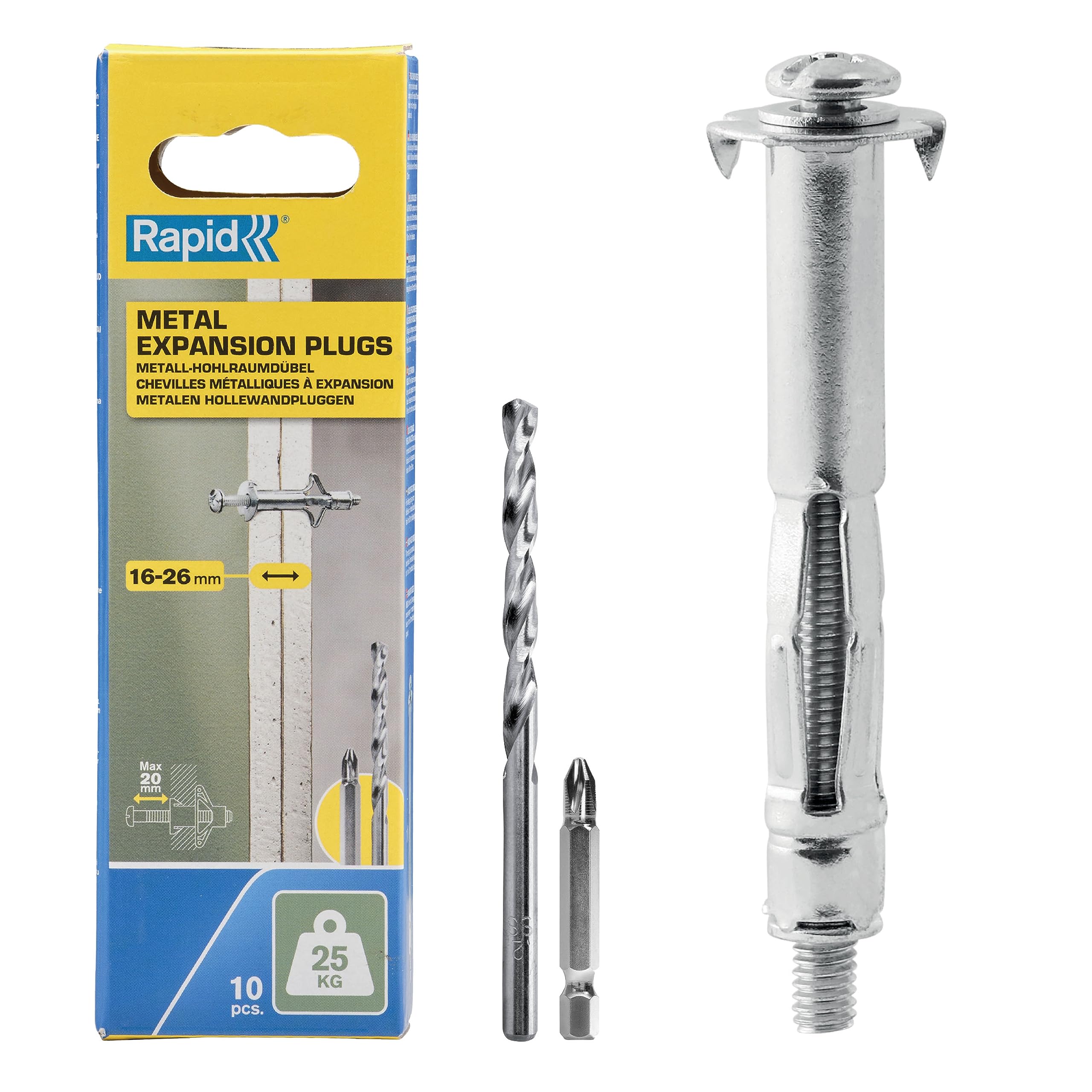Blister 10 unidades taco de expansión metálico ø8x46 tornillo m4x55 ...