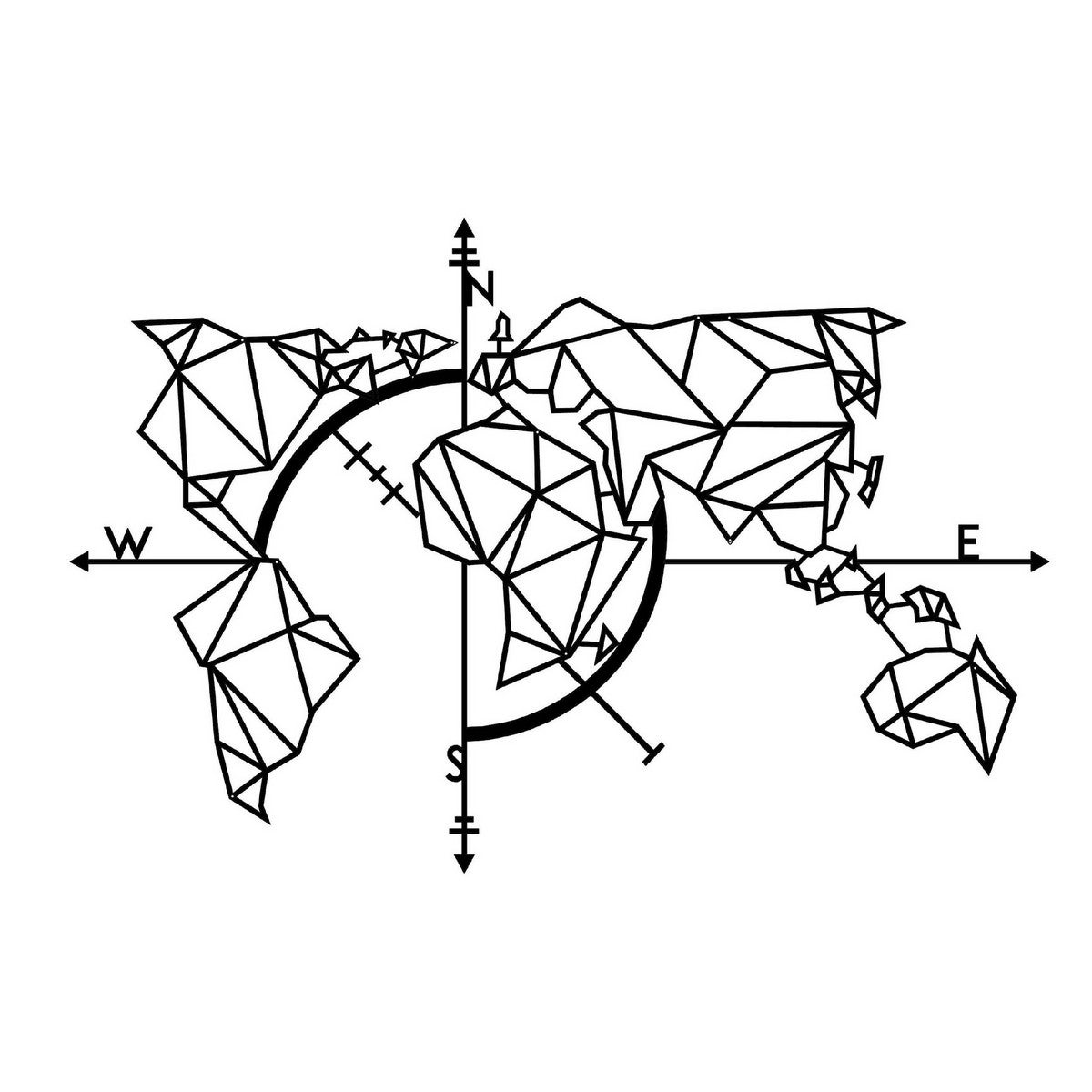 Décoration en Métal Carte du Monde 20, Métal, Noir, EPIKASA | Leroy Merlin