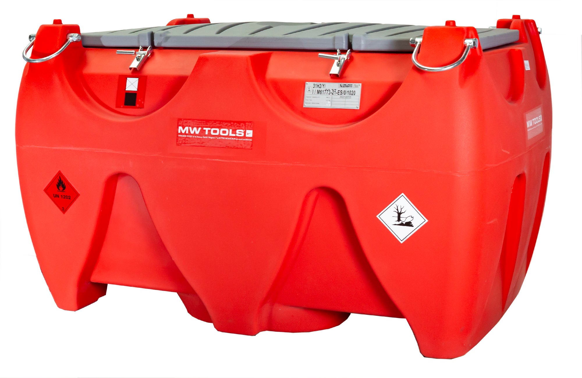 Citerne diesel rouge PE 900l, pompe 12V 40/min MW-Tools TD9001240 ...