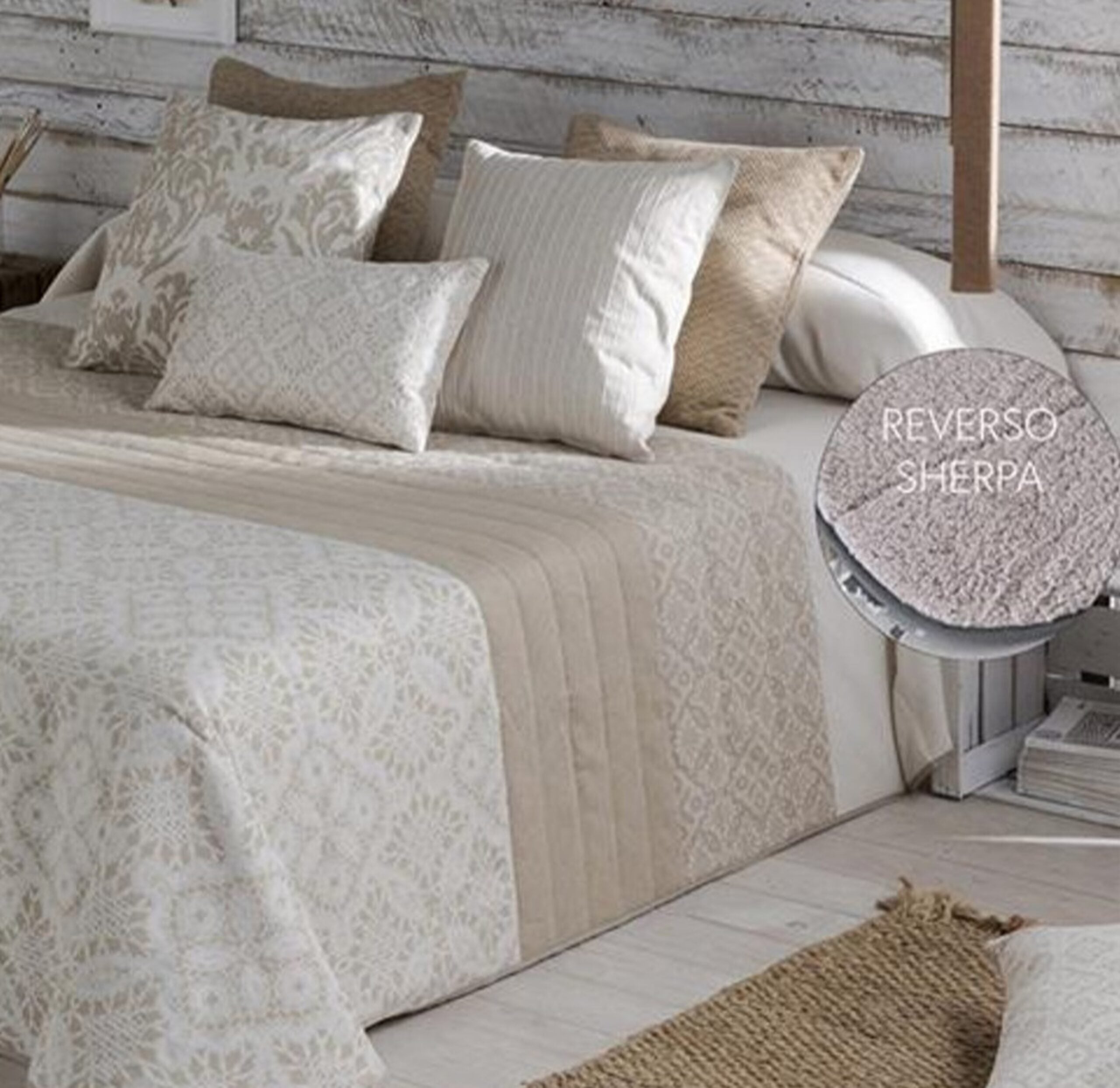 Edredón Sherpa Jacquard Trípoli Beige para Cama de 135 cm | Leroy Merlin