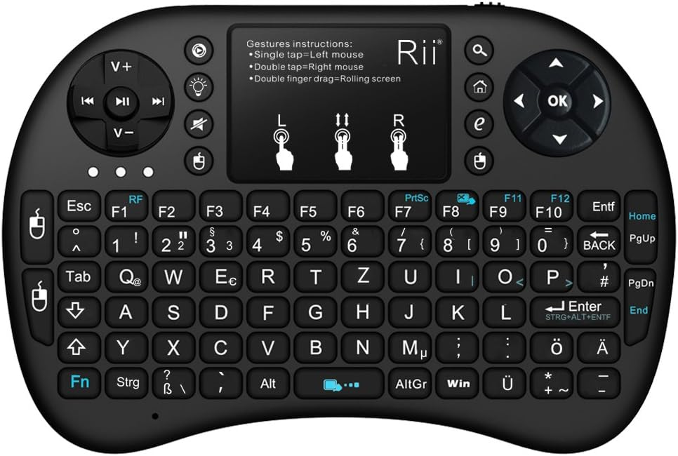 Mini teclado retroiluminado inalámbrico (disposición QWERTZ - ALEMÁN ...