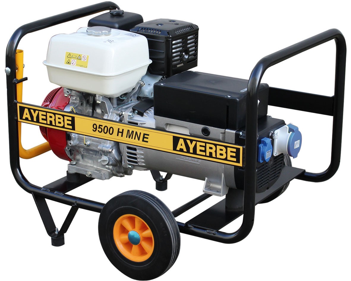 Groupe électrogène AY-9500-H-MN-E - Monophasé 230V - Honda GX essence - 9.5 KVA 7 KW - Démarrage ...
