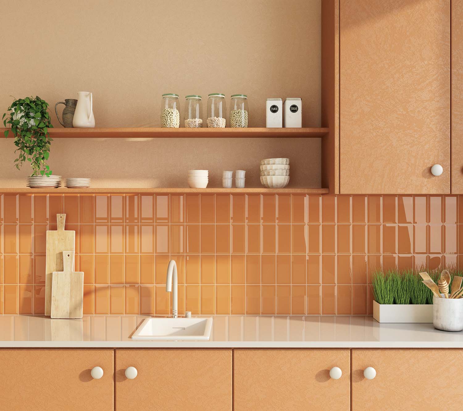 CUBIC NARANJA BRILLO (PR) 10X20 Pasta rossa. Rivestimento murale ...