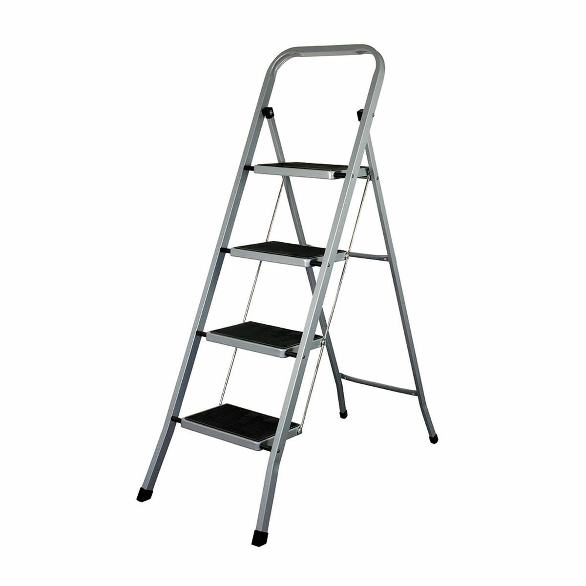 Scala Pieghevole a 4 Scalini EDM Grigio Acciaio (47 x 89 x 128 cm ...