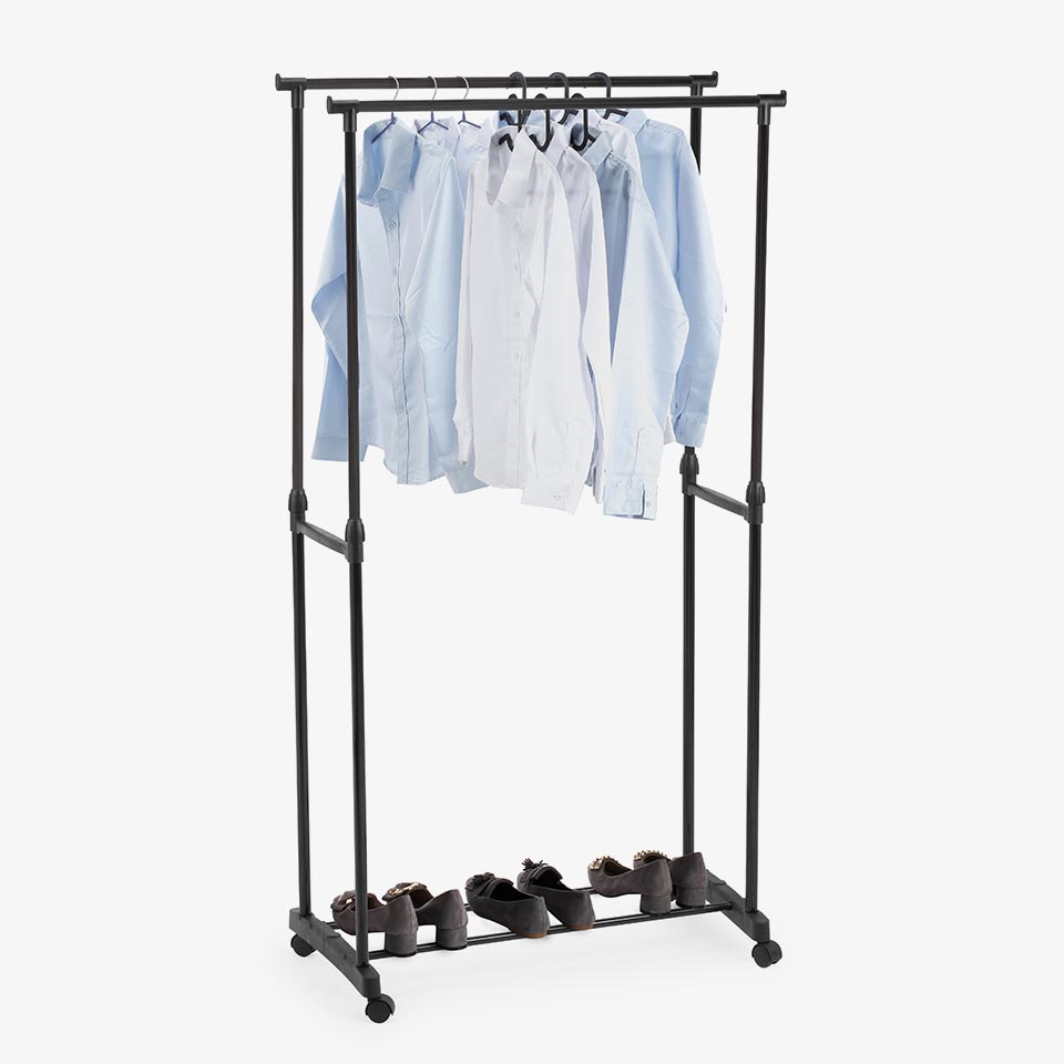 Support pour cintres double CHARRIOT 80X43X90-160cm | Leroy Merlin
