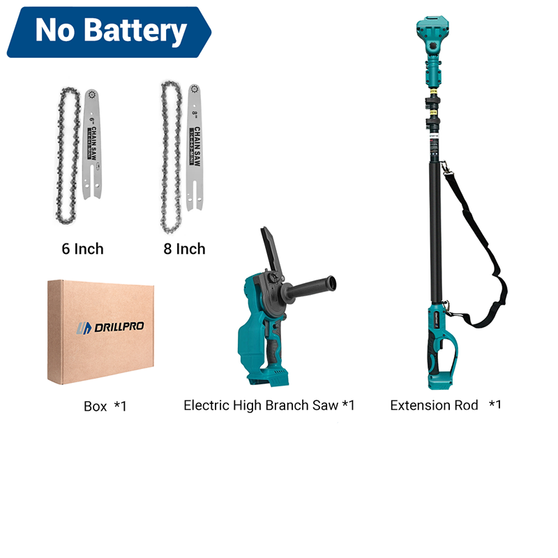 Podadora de altura a batería, Motosierra de poda eléctrica telescópica ...
