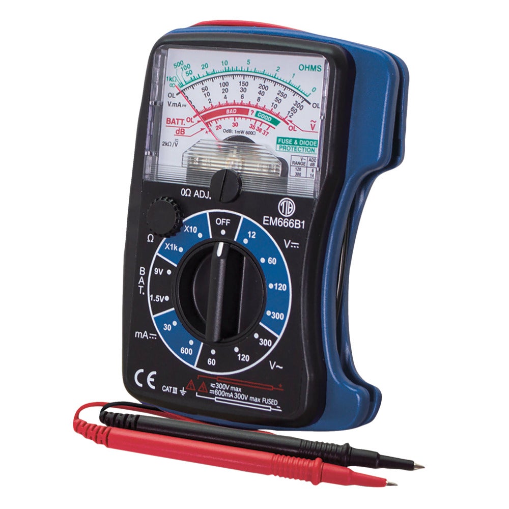 Multimètre analogique compact, 5 fonctions, 300V, cat III, garantie 3 ...