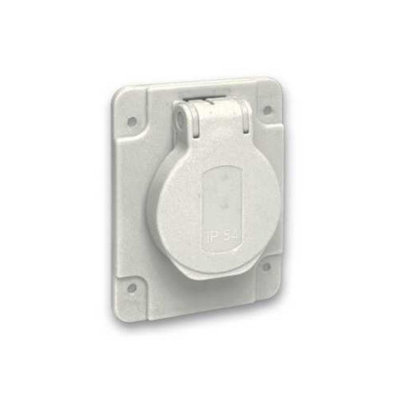 Socle de prise NF 65x85mm - 2P+T 10-16 A - IP54 - connex. arr. - gris ...