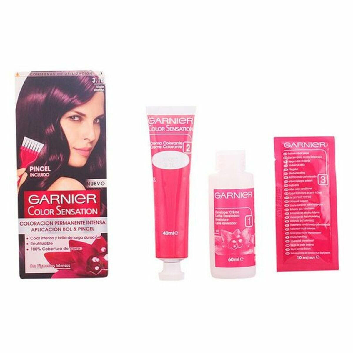 Tinte Permanente Color Sensation Garnier Color 6.60 - rojo intenso ...