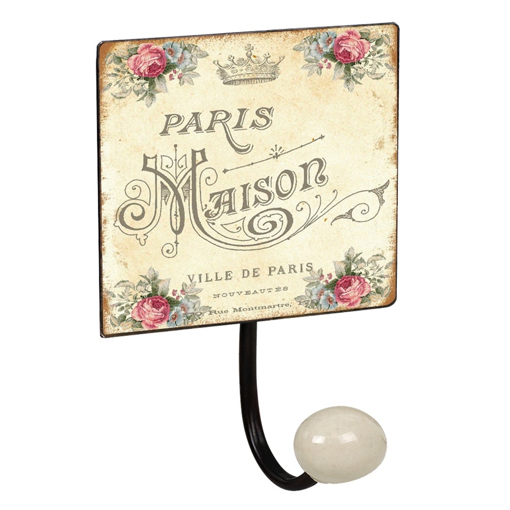 PERCHA Pared Vintage Gancho Porcelana PARIS Retro 100x155MM | Leroy Merlin