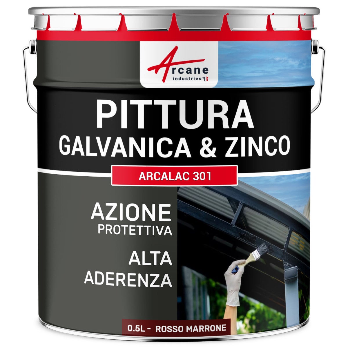 Vernice per ferro zincato: protegge e decora - ARCALAC 301 - 0,5 L ...