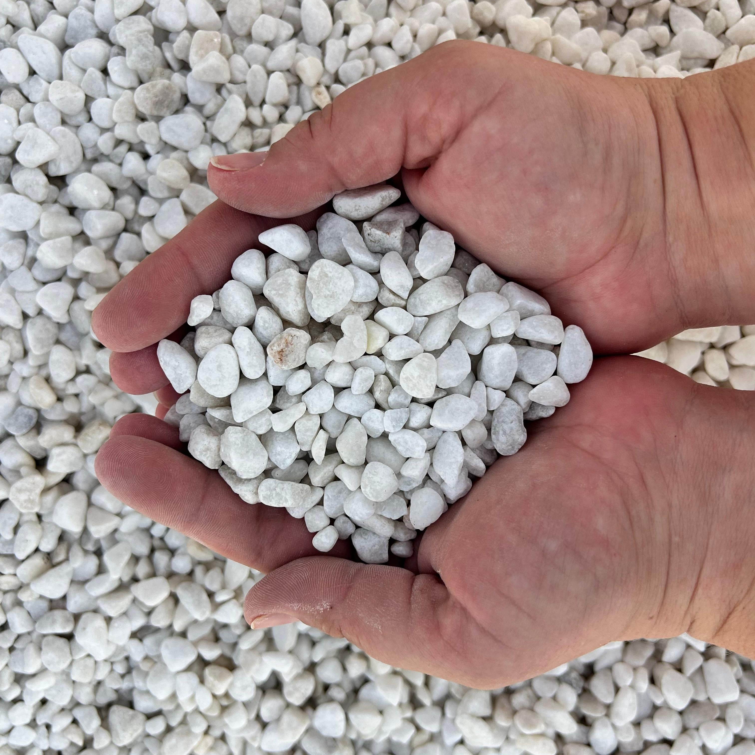 Mármol Canto Rodado Blanco Puro 06/12 mm saco 20 kg Piedra natural ...