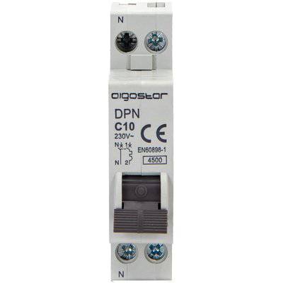 INTERRUPTOR MAGNETICO TÉRMICO 1 MANDO AIGOSTAR 1 P+N VOLT 230 A 10 KA 4 ...
