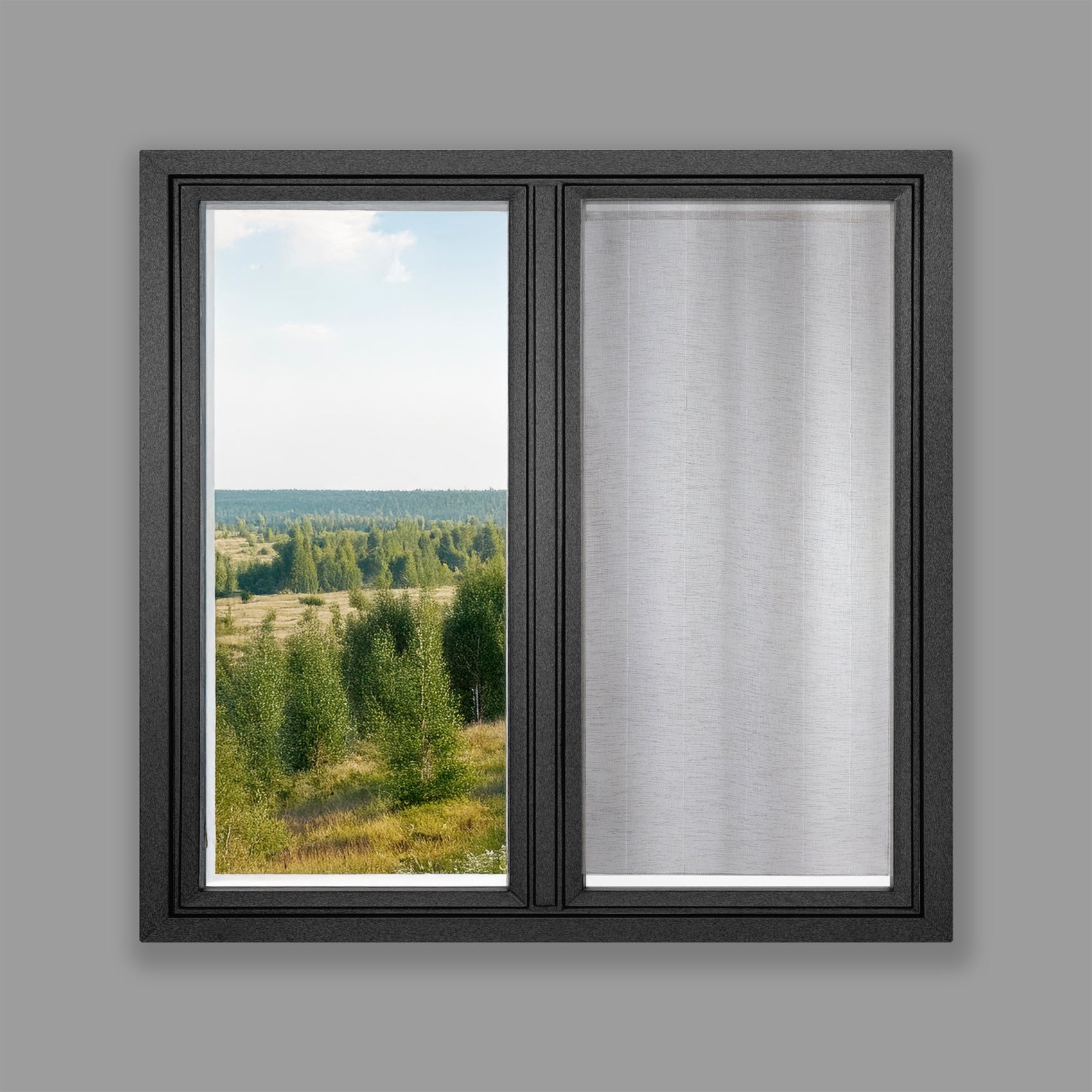 Petit rideau droit en étamine rayée - Blanc - 90x210 cm - Polyester ...