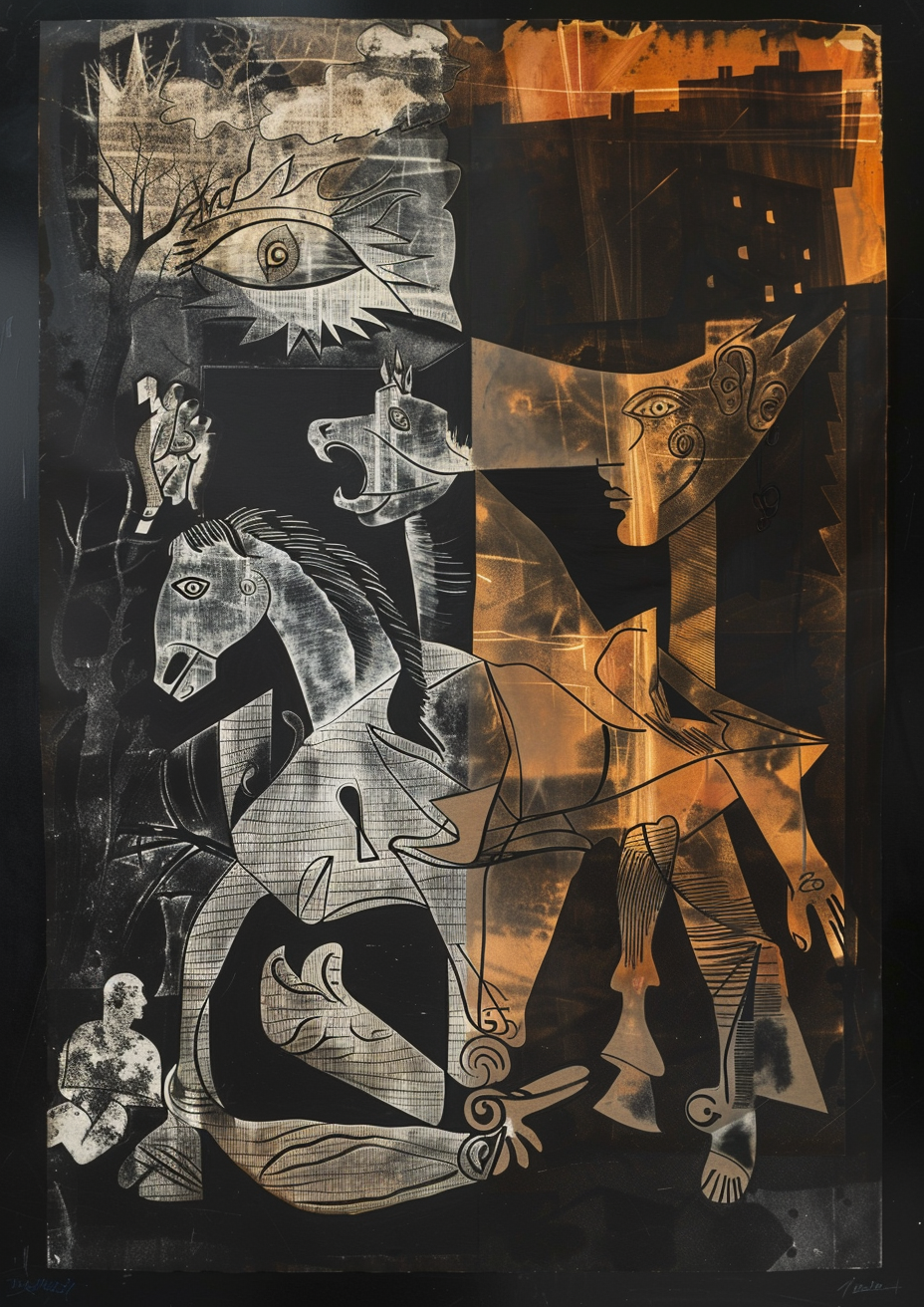 Estampe à encadrer, 30 x 40 cm. POLARTE-E « Symphonie du chaos antique ...
