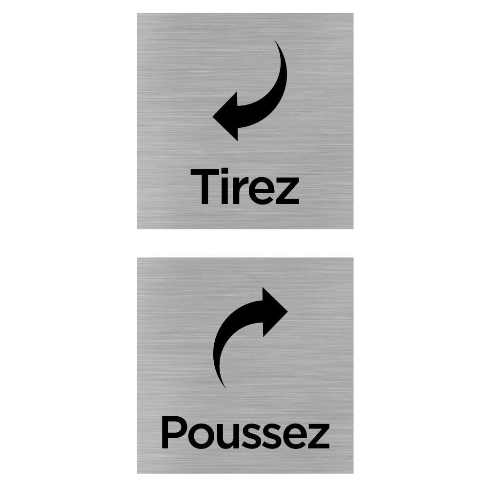 Lot de 2 plaques de porte Tirez/Poussez avec fléchage (Q1071) Matière ...