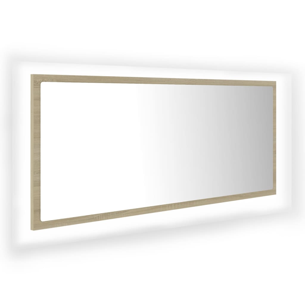Miroir LED de salle de bain Chêne sonoma 100x8,5x37cm Acrylique | Leroy ...