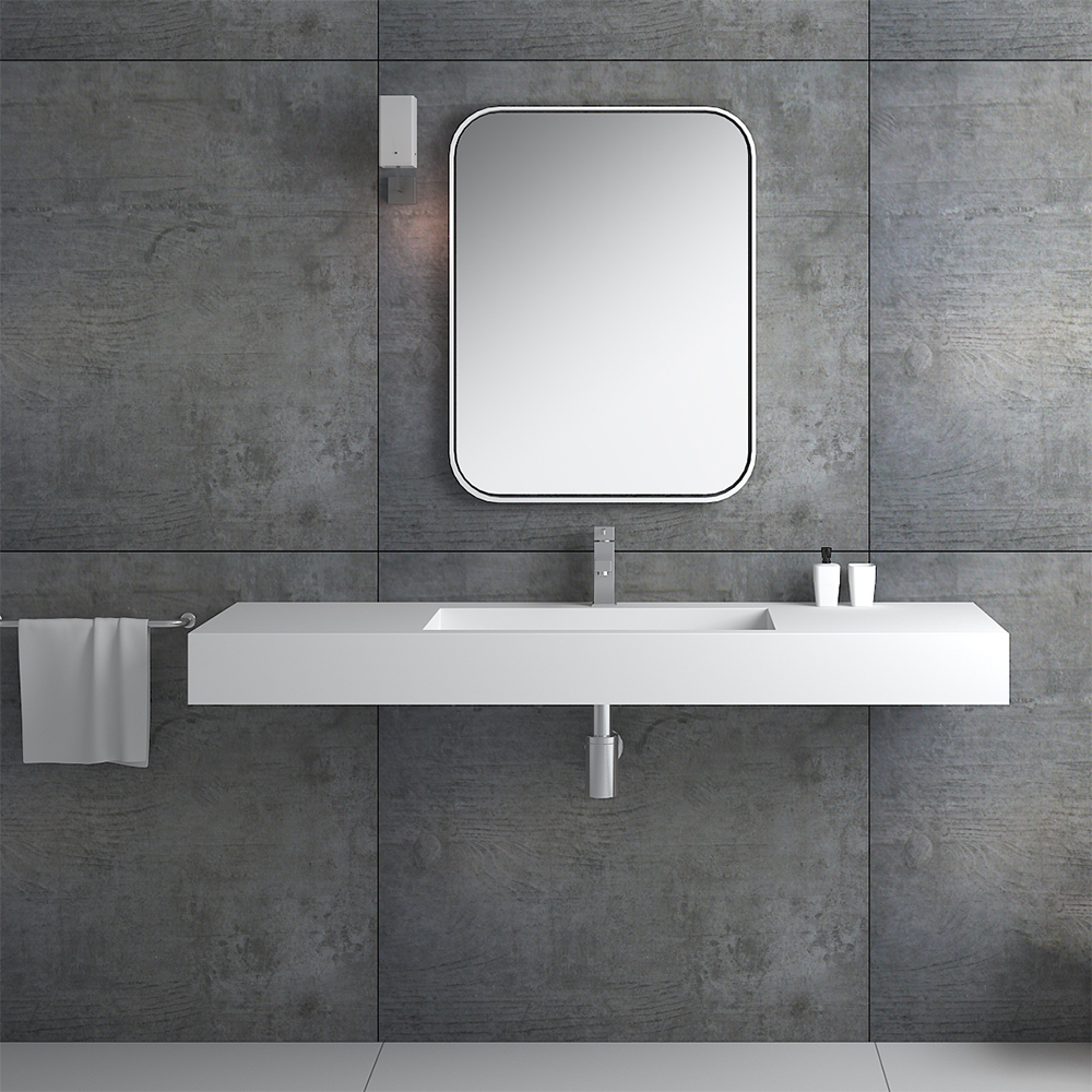 Lavabo rectangulaire suspendu Blanc mat - Kamoto | Leroy Merlin