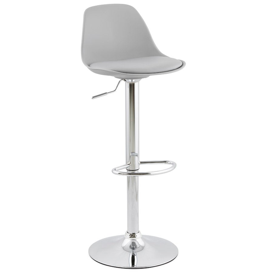 Tabouret réglable 'PRINCES' gris avec haut dossier confortable | Leroy ...