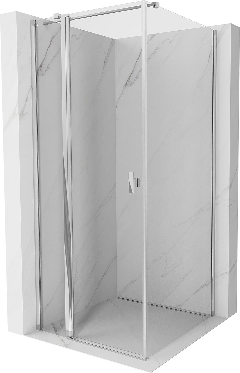 Mexen Mist T cabina de ducha abatible 90 x 90 cm, transparente, cromo ...
