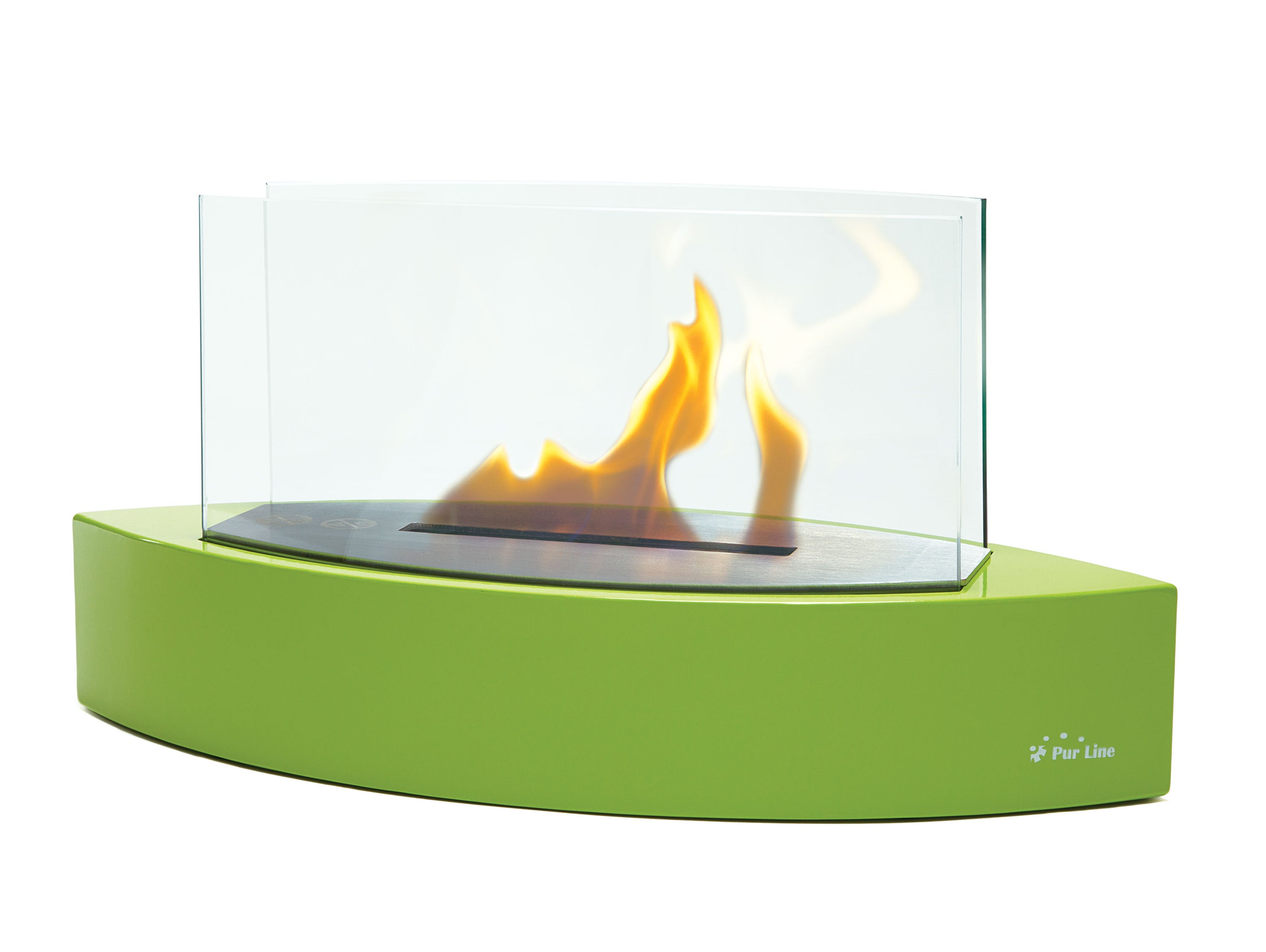 Cheminée éthanol de table en acier inoxydable vert | Leroy Merlin