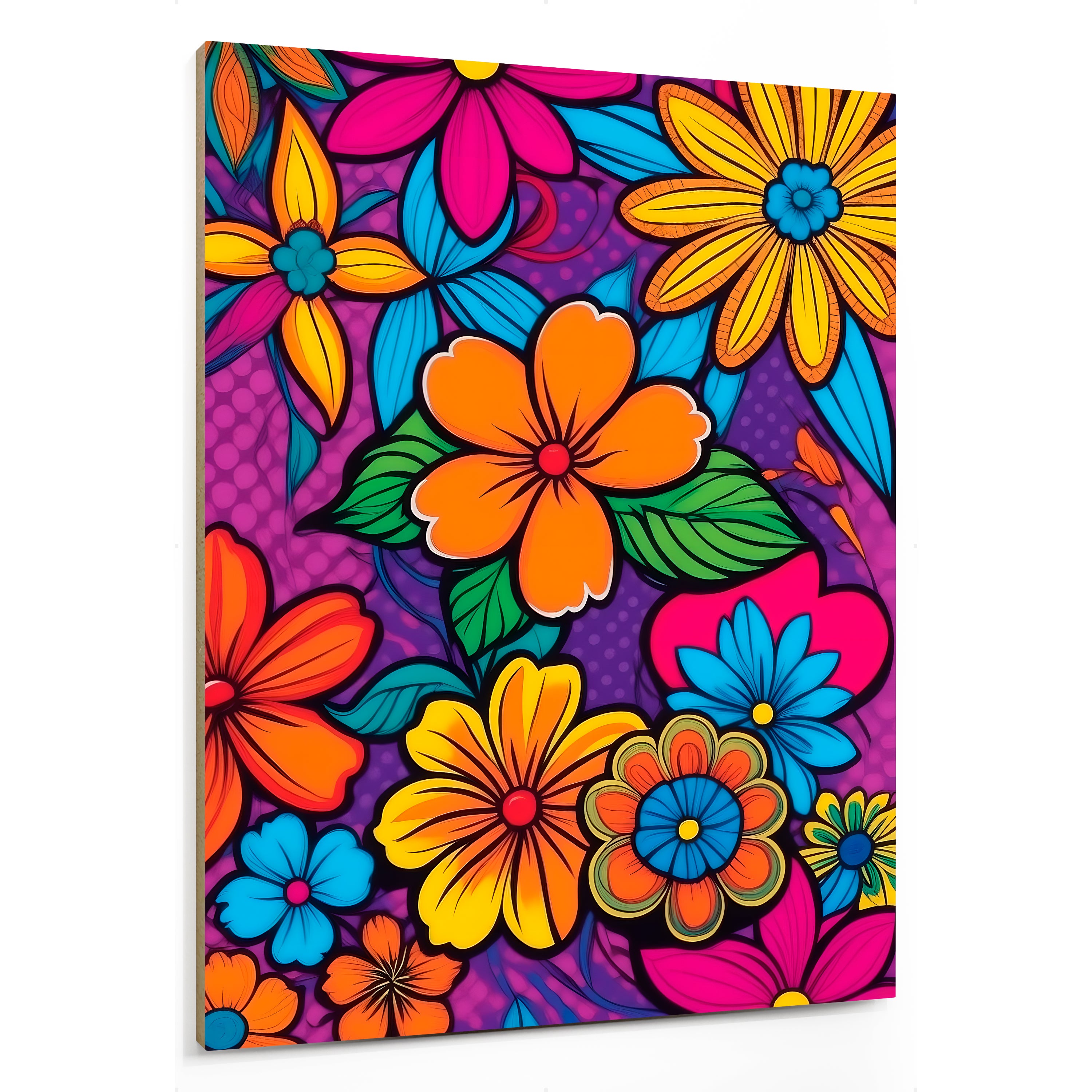 Tableau déco Flower Power 2 - 20x25 cm | Leroy Merlin