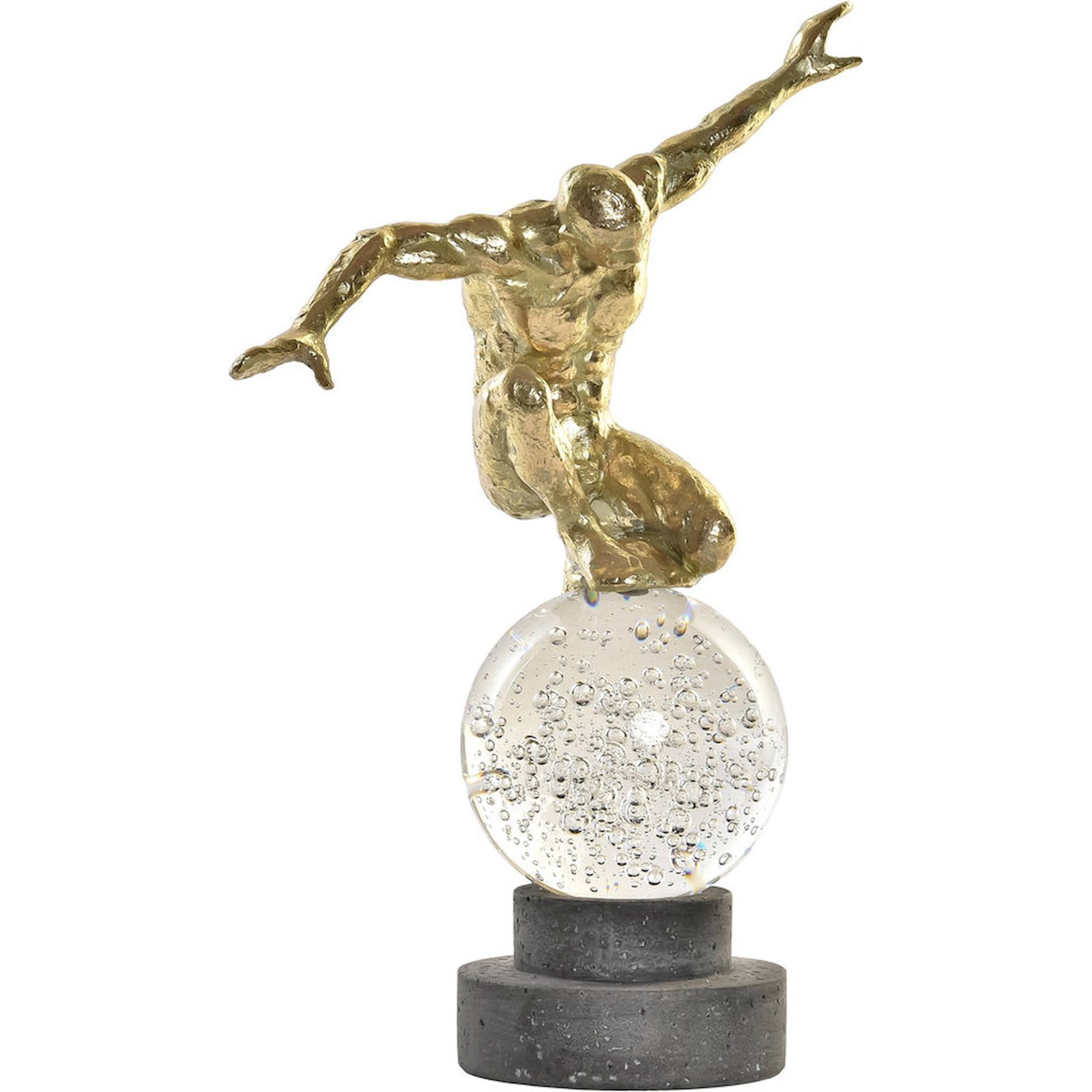 Sculpture homme doré en résine pour décoration élégante 28 x 12 x 38 cm ...
