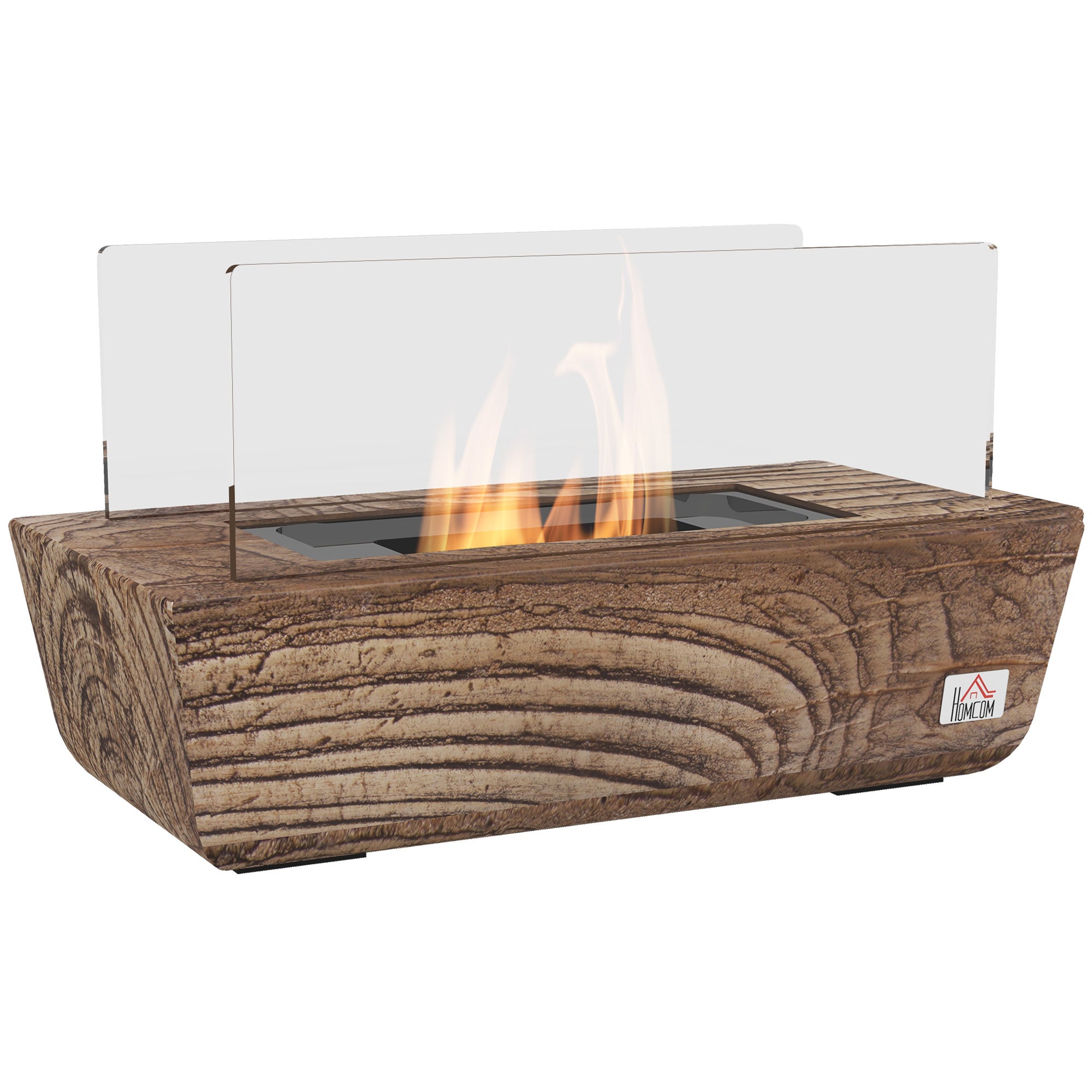 HOMCOM Tabletop Bioethanol Fireplace 150 ml Capacity 1000BTU 45 Minute ...