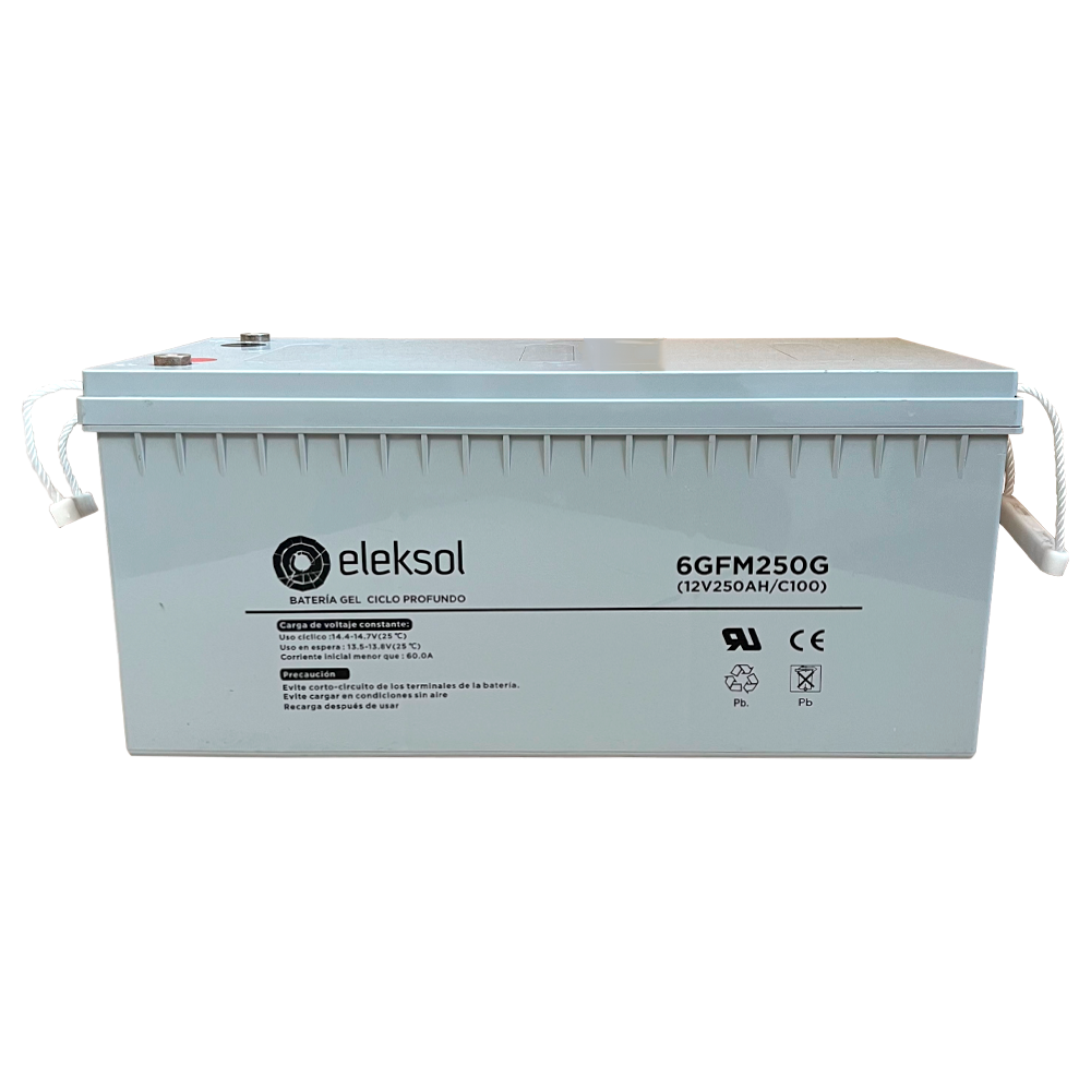 Batería de gel 12V/250Ah para sistemas solares y respaldo energético ...