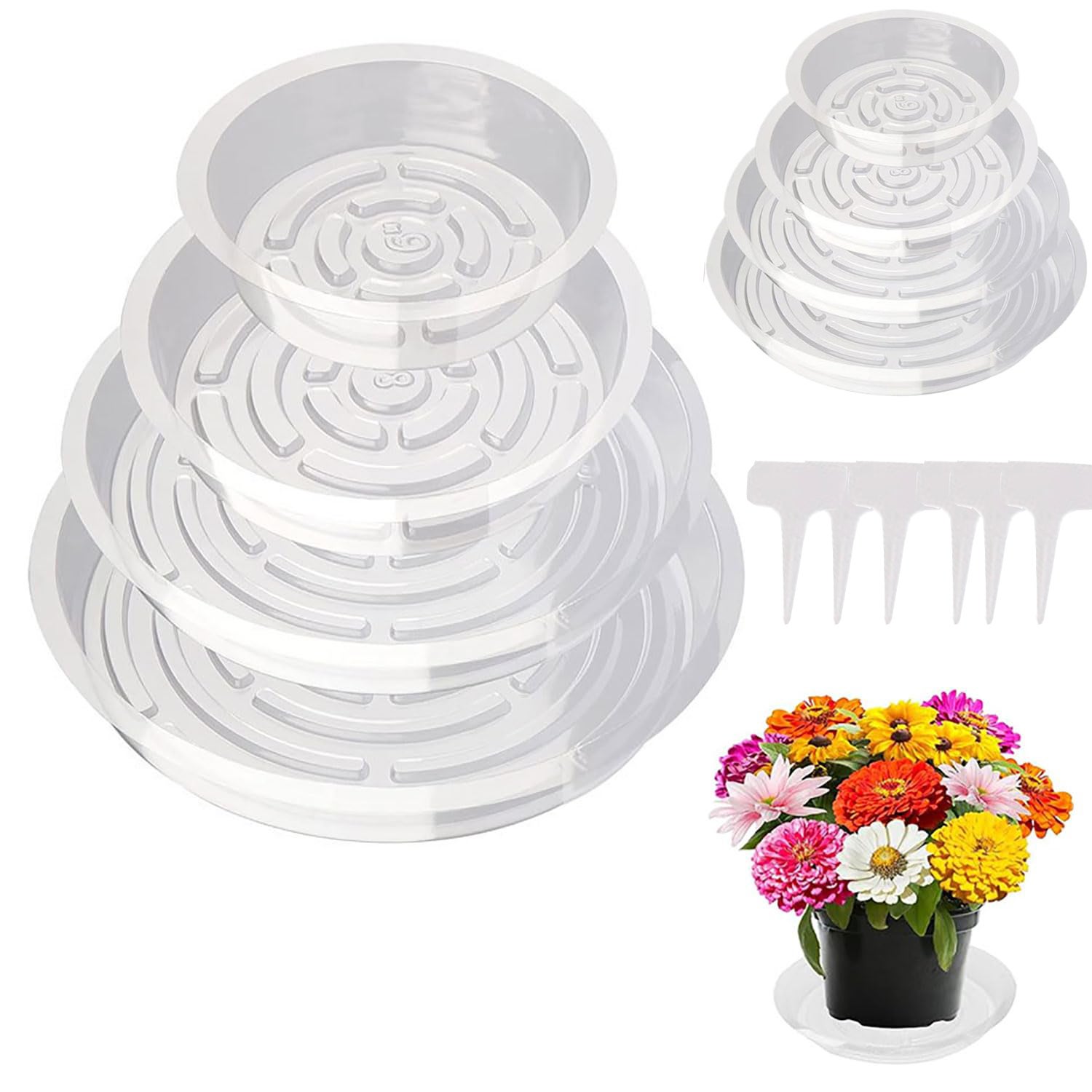 Paquete de 9 bandejas para platillos de plantas, bandeja de plástico ...