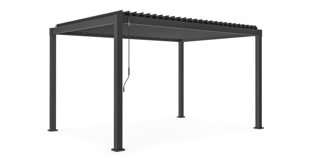 Pergola Bioclimatica "GARDA" 3x4 Antracite, in acciaio zincato | Leroy ...