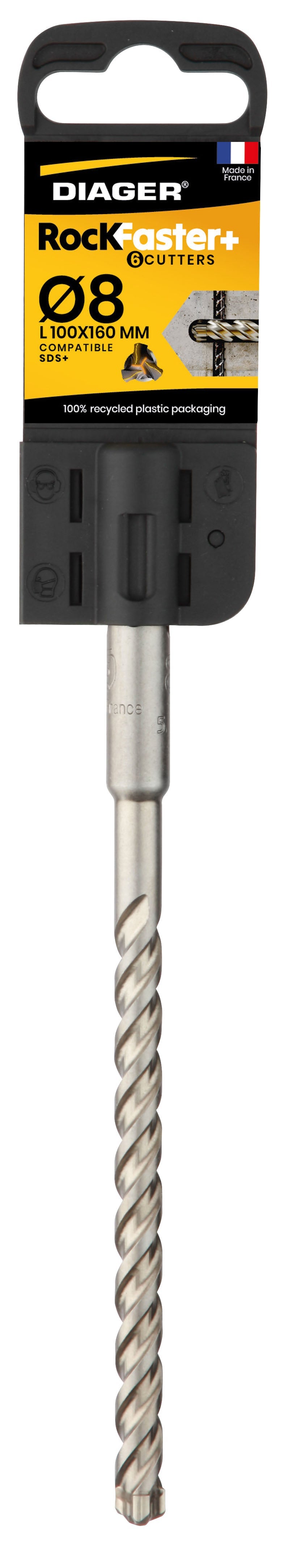 Foret béton - DIAGER - RocKFaster 6 taillants Tête Carbure Monobloc ...