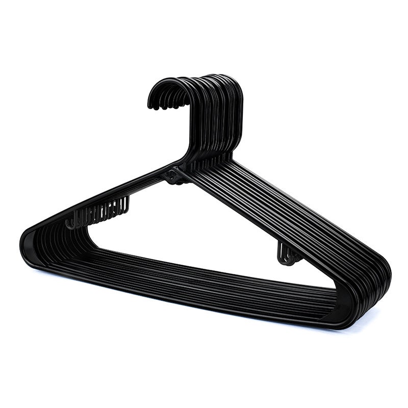 20 perchas de plástico negras - Con barra para pantalones - 40 cm de ...