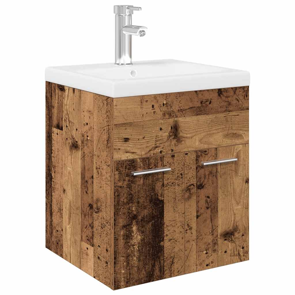 Mobile da Bagno con Lavabo Integrato e Rubinetto Legno Antico | Leroy ...