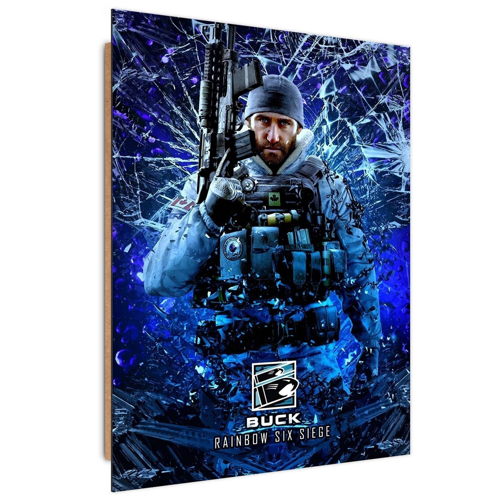 Tableau bois Rainbow Six Siege Buck - 70 x 100 cm | Leroy Merlin