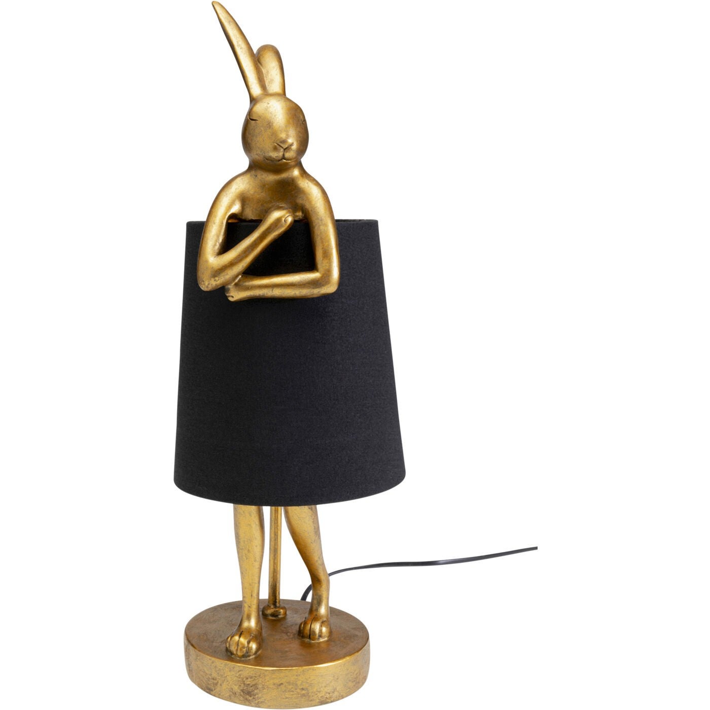 Lampe Animal lapin 50cm dorée et noire Kare Design | Leroy Merlin