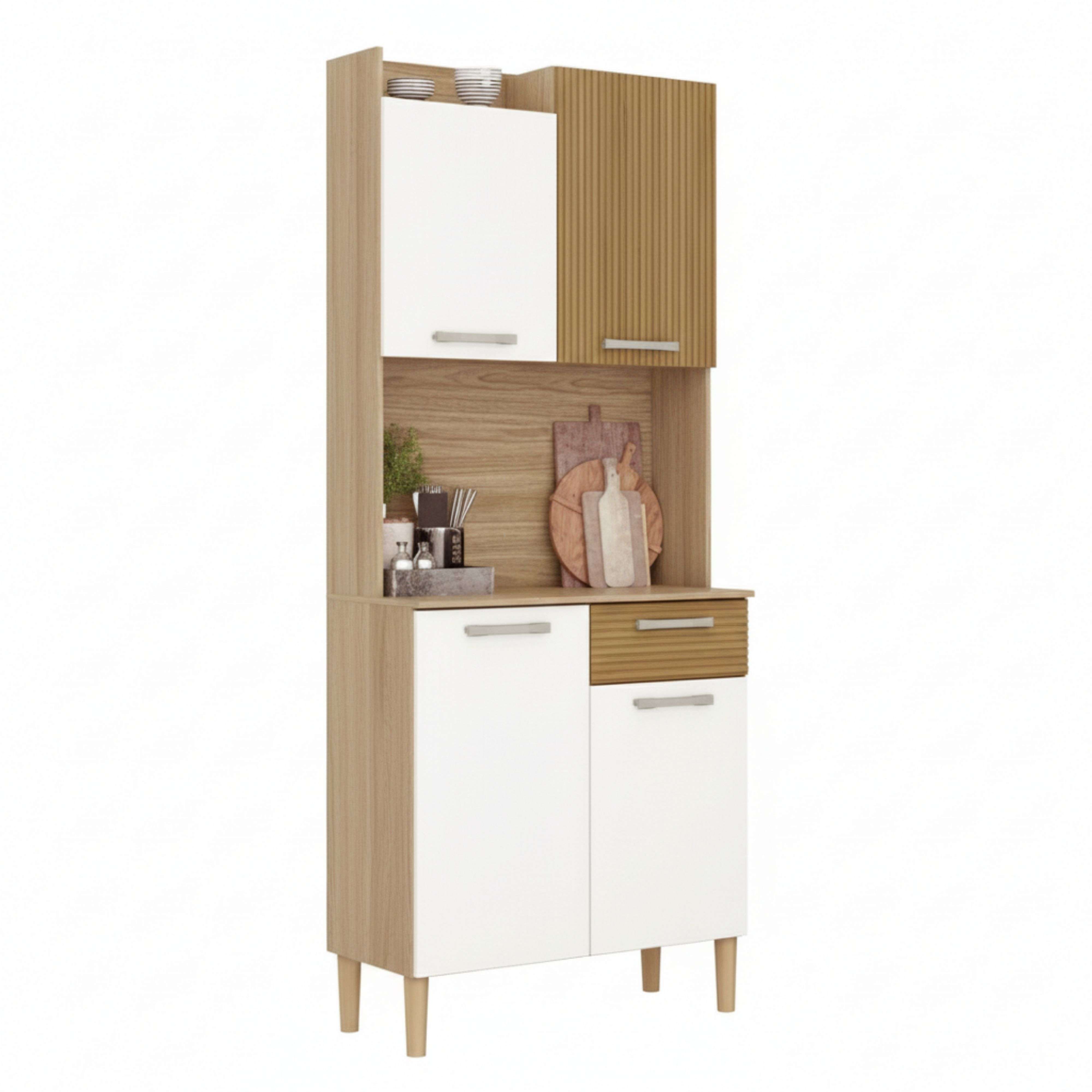 Buffet de cuisine, Meuble de rangement de cuisine Gabi 4 portes 1 ...