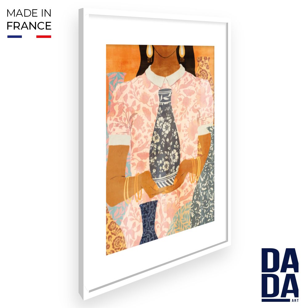 Image encadrée avec cadre BLANC / 40x50cm / Élégance florale / Créé et ...