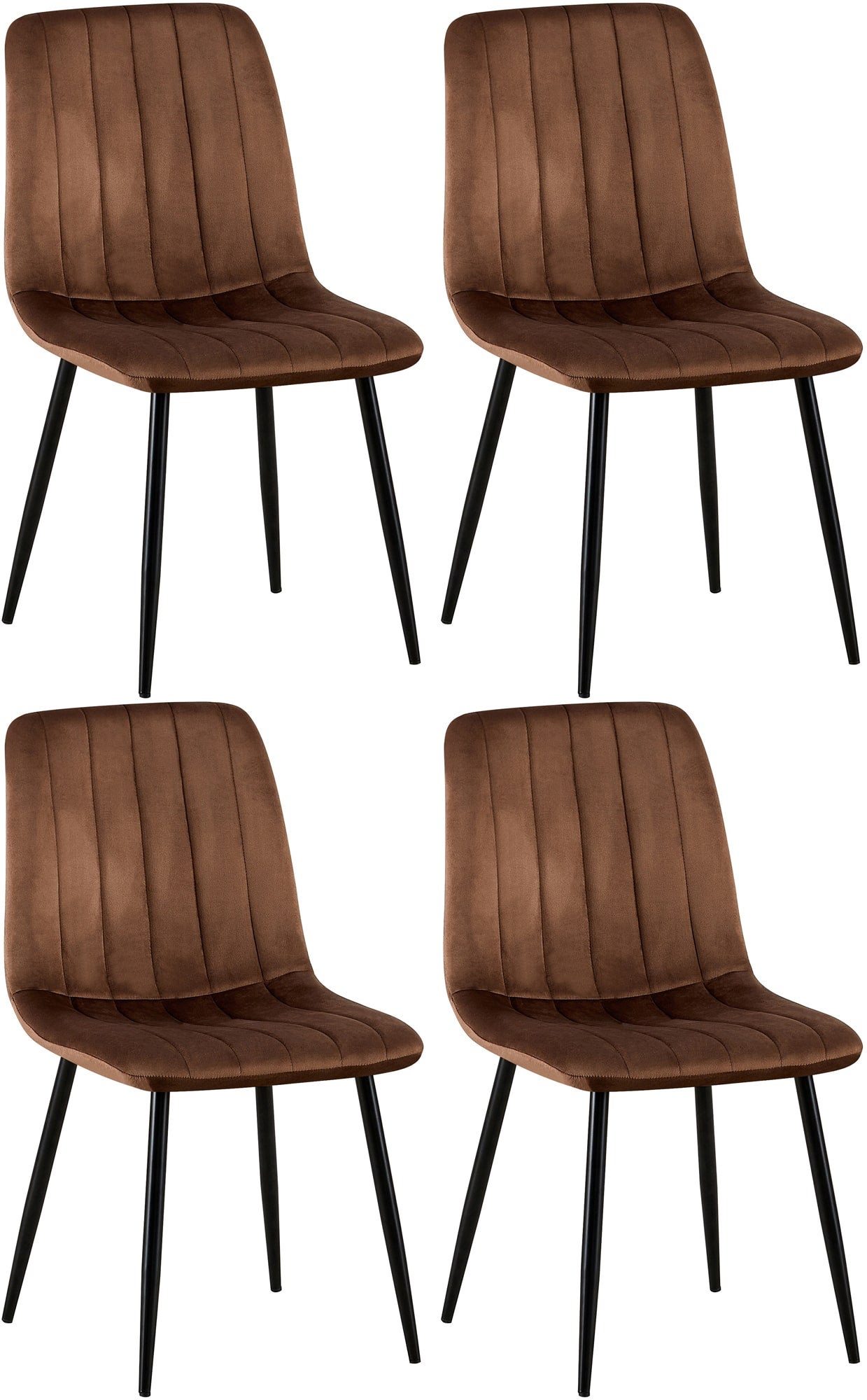 Lot de 4 Chaises de salle à manger Dijon avec Piètement en métal noir ...