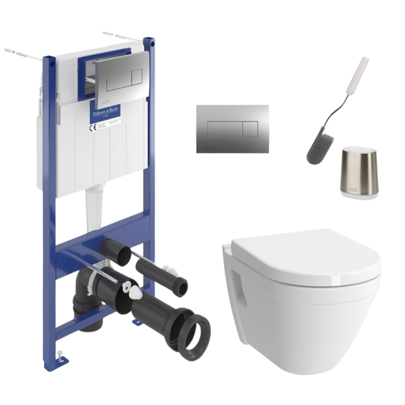 ViConnect Pro S Pack WC bâti-support Villeroy & Boch + WC avec bride ...