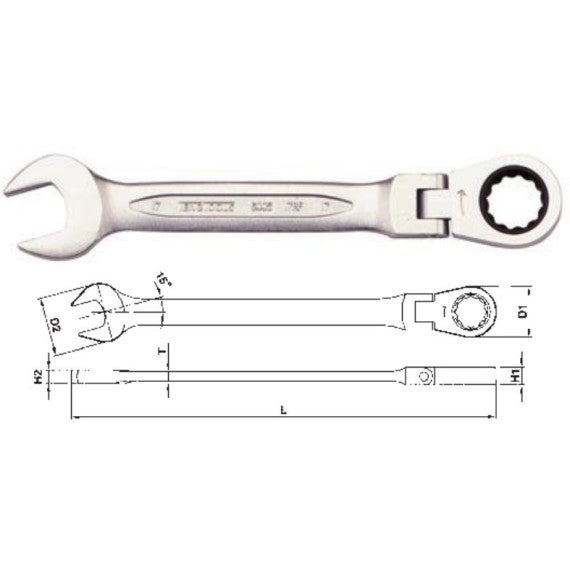 Clé mixte type racagnac - flex 19 mm Teng Tools 600519RF | Leroy Merlin