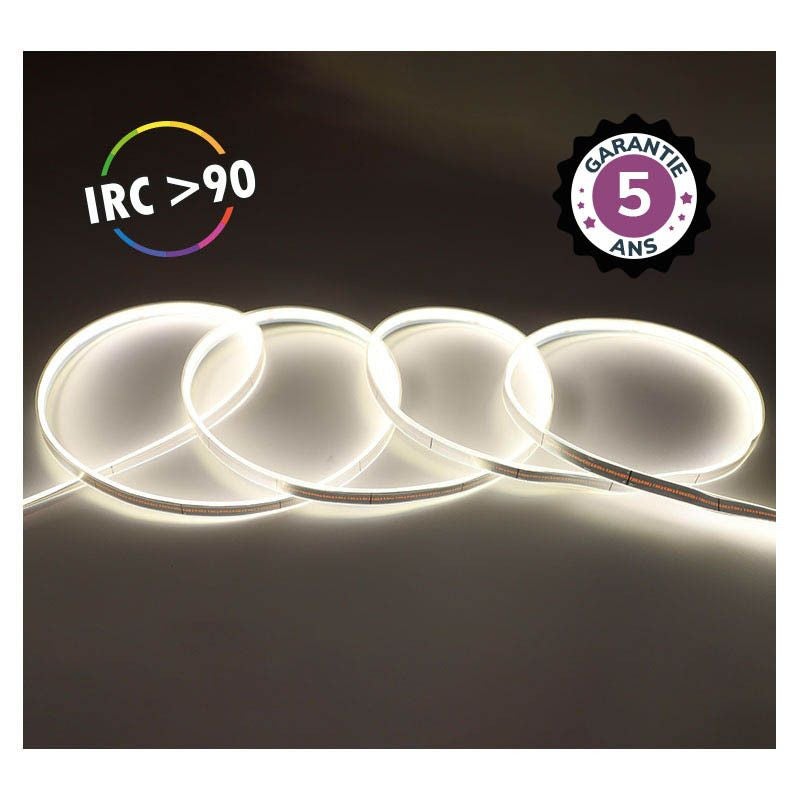 Bandeau LED COB 4000K - 5m - 320LED/m - IP65 - 24V - Dimmable | Leroy ...